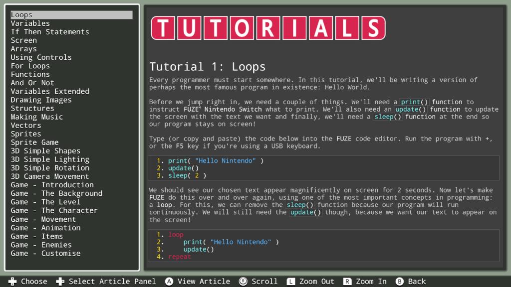 FUZE4 – Code Your Own Games on Nintendo Switch | Review – The Gamer ...